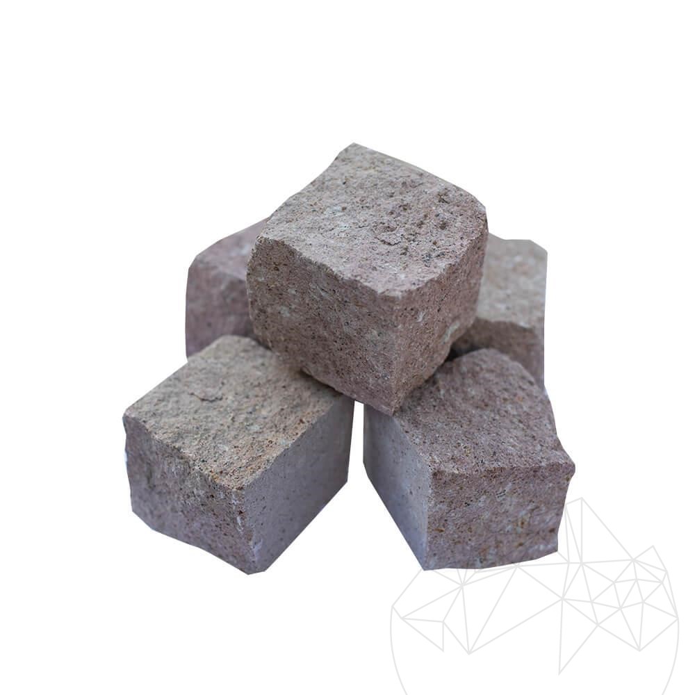 Rosso Italia (Porphyry) Riven Andesite Cobblestone, 10 x 10 x 10 cm ...