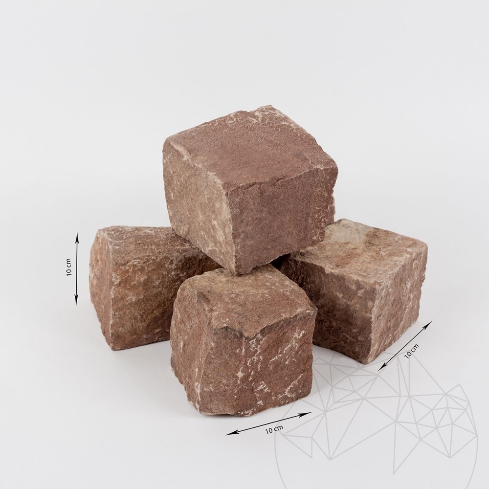 Red Vidin Sandstone Splitface Cobblestone - Piatraonline UK