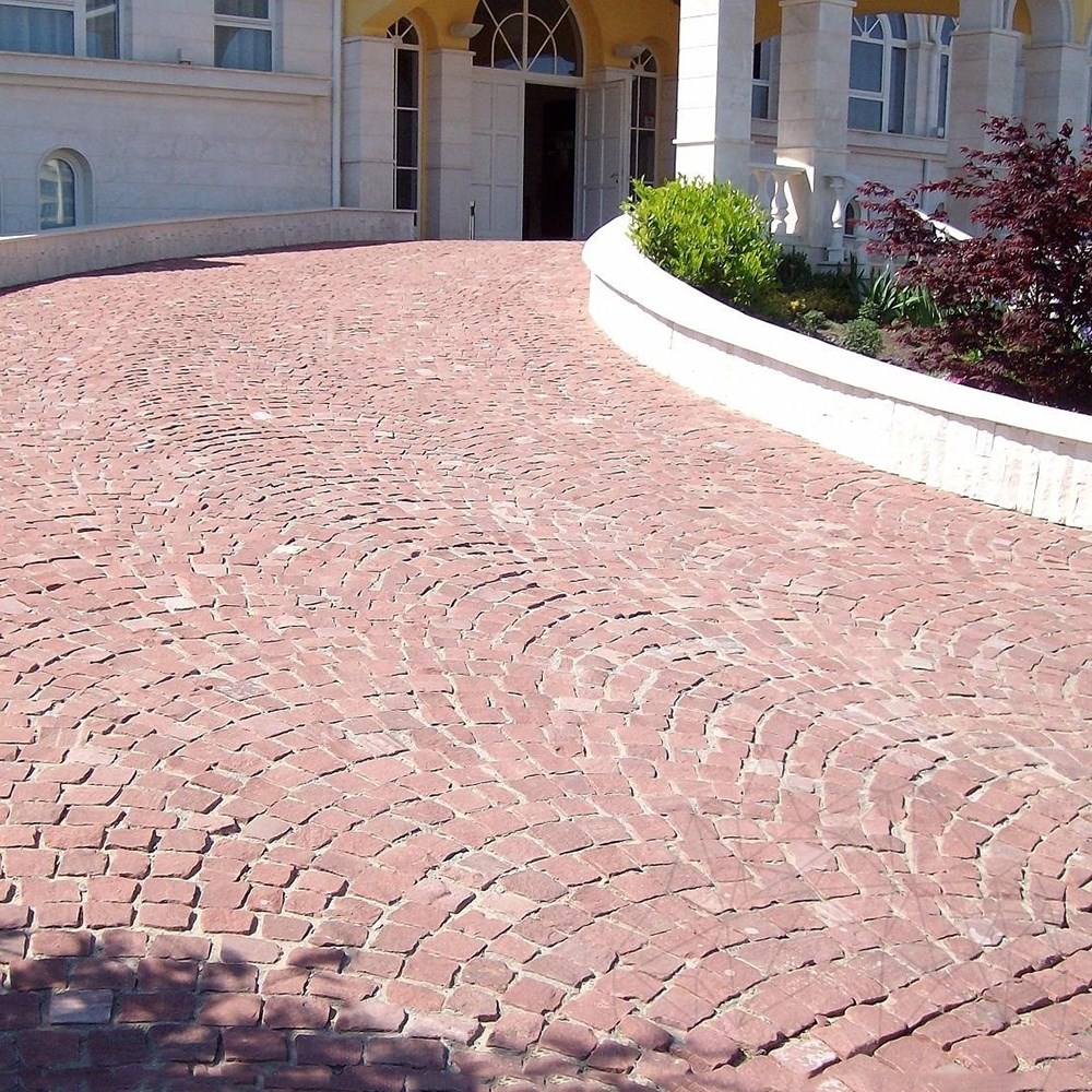 Red Vidin Sandstone Splitface Cobblestone - Piatraonline UK